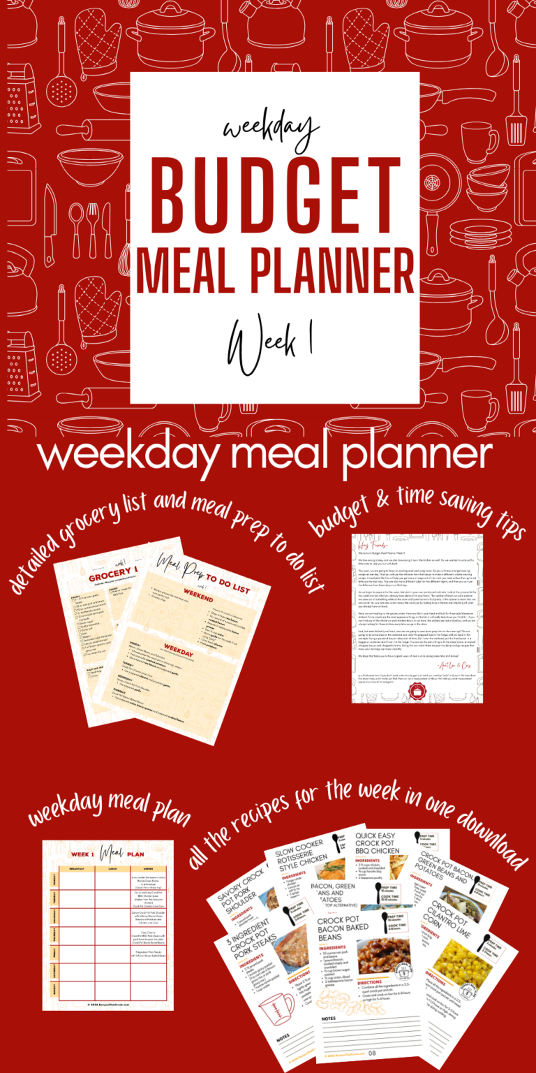 Budget Meal Plan: Week 1 - Recipes That Crock!